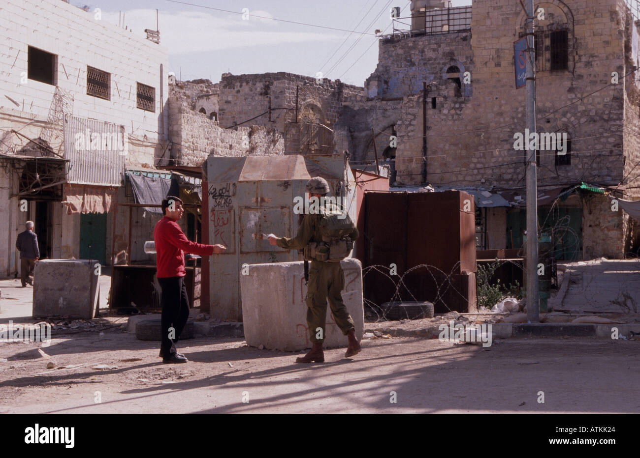 Israeli checkpoint centre of Hebron, West Bank, Jerusalem Stock Photo ...