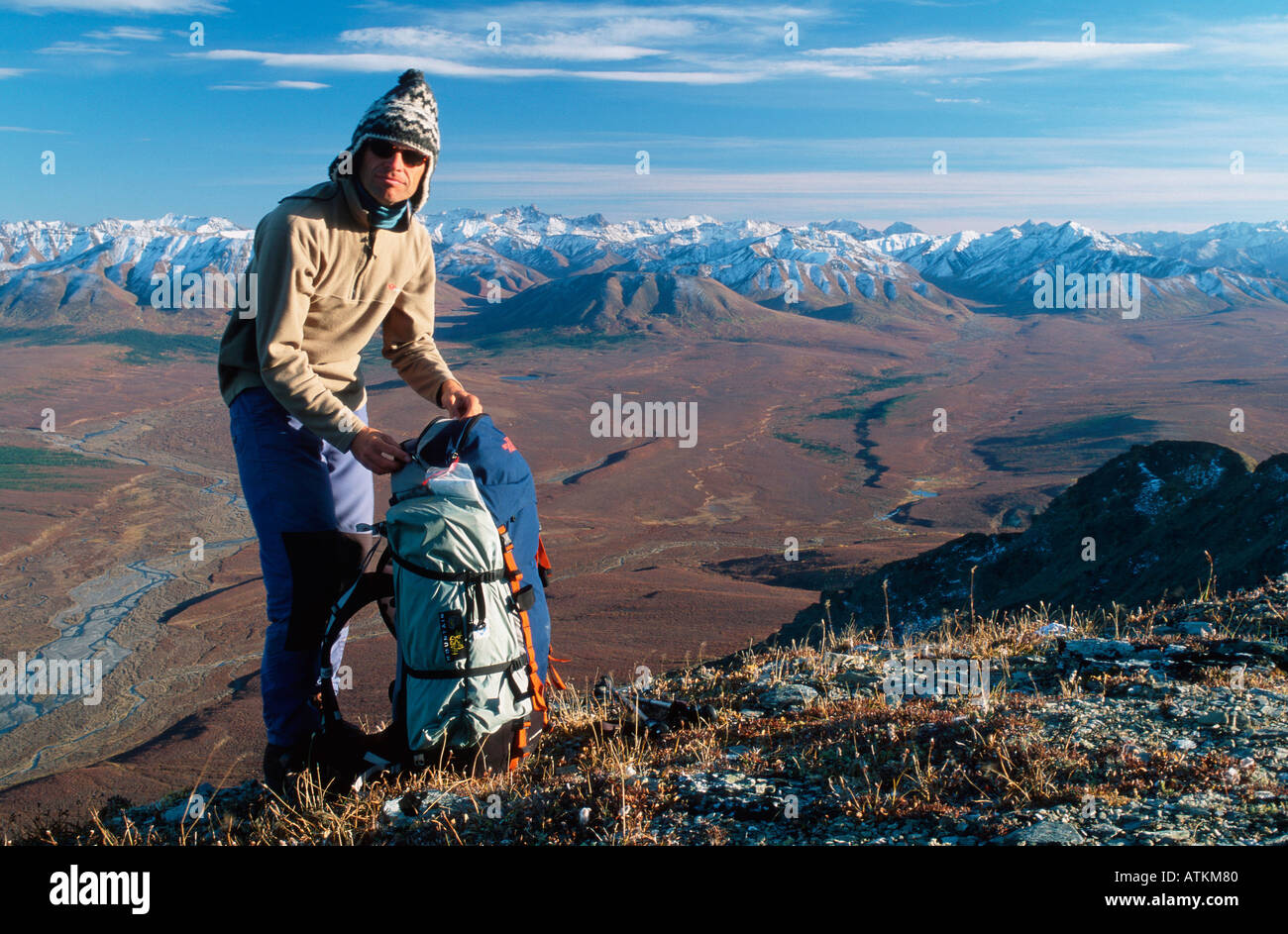 Hiker in mountains / Wanderer im Gebirge Stock Photo - Alamy