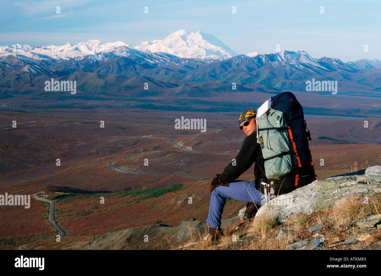 Hiker in mountains / Wanderer im Gebirge Stock Photo - Alamy
