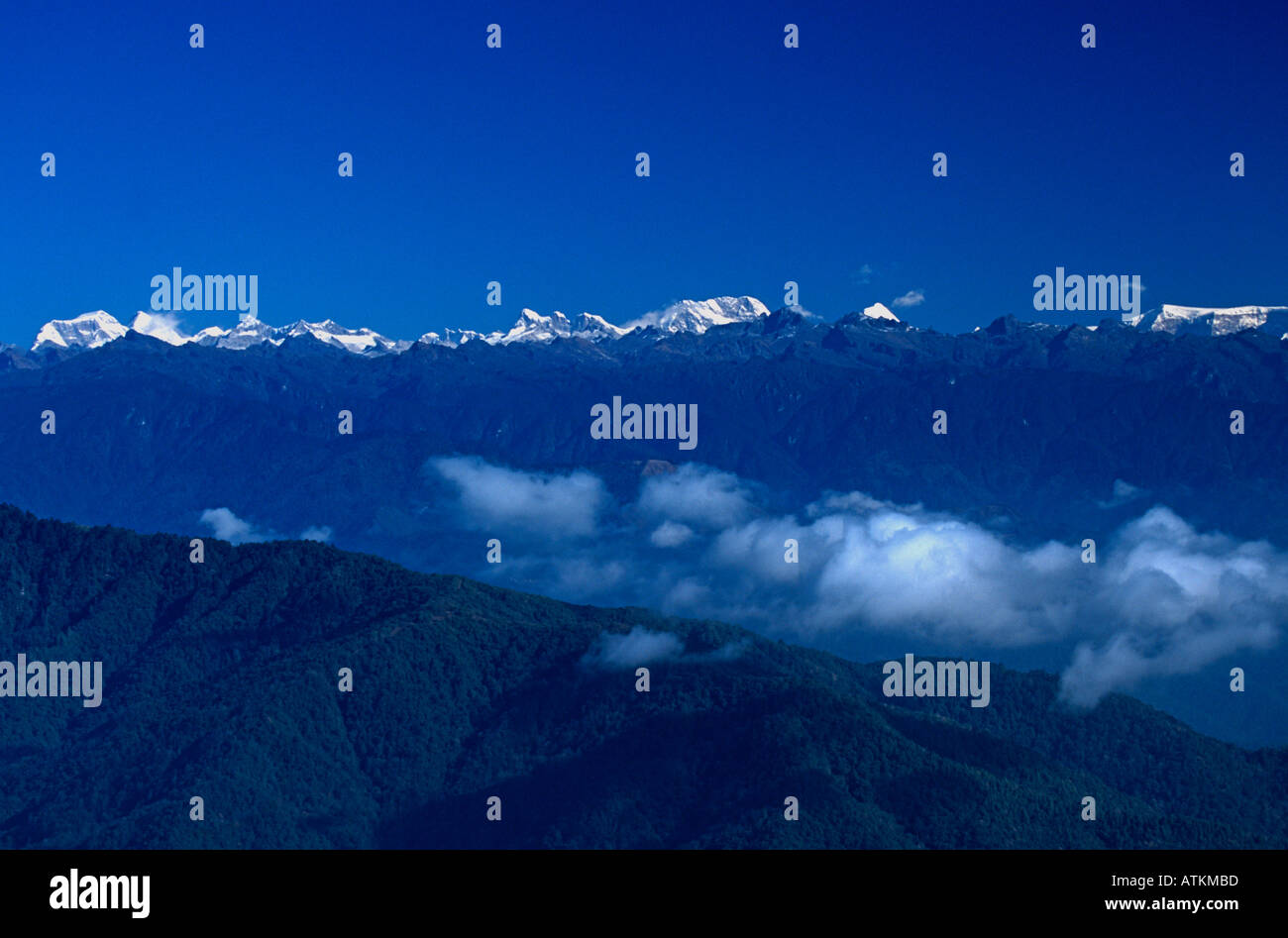Snow-capped mountain ranges, Bhutan Stock Photo - Alamy