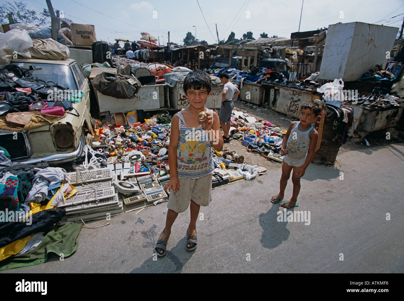 Children playing in Shatila Palestinian refugee camp, Beirut, Lebanon ...