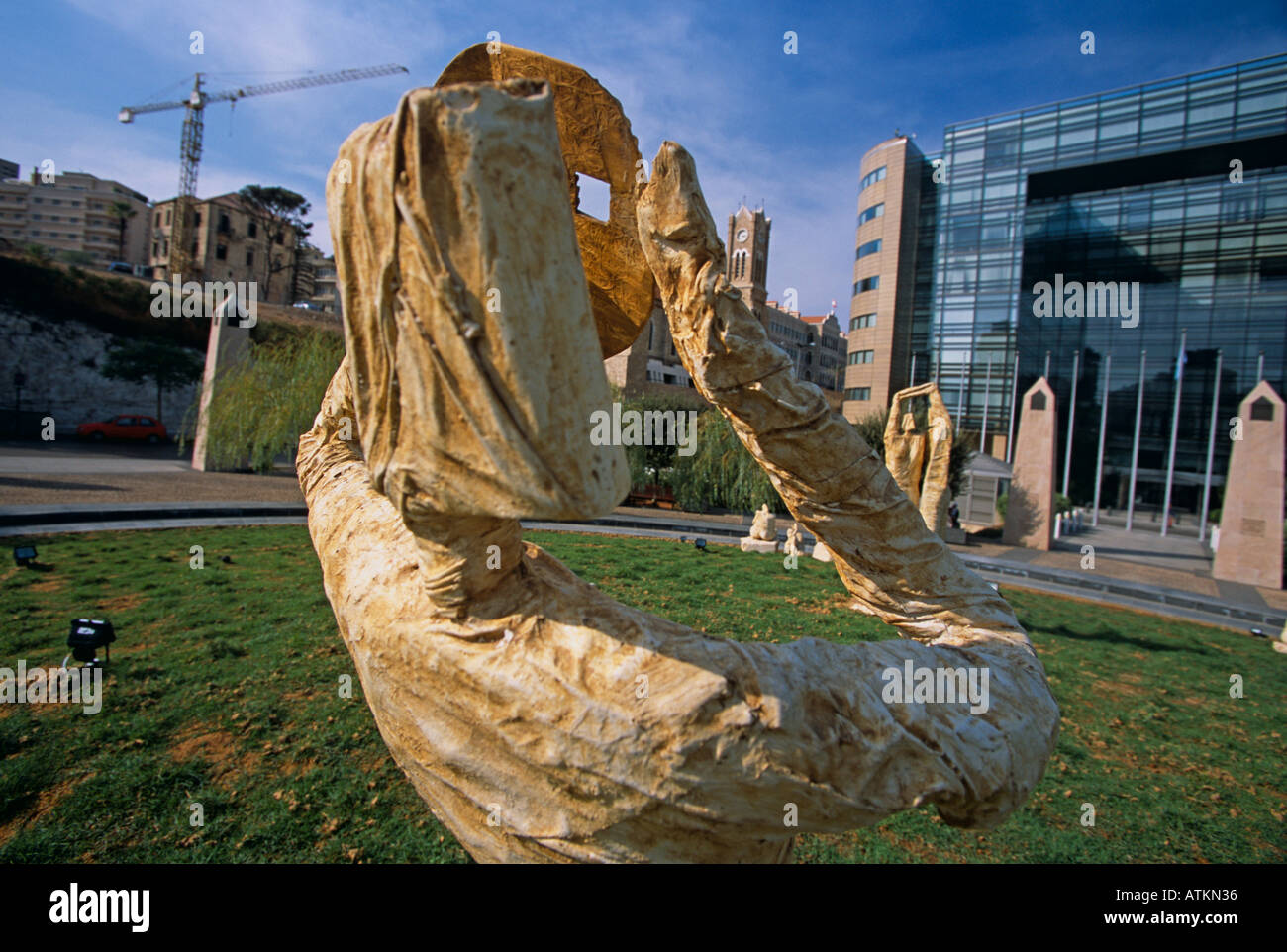 Sculpture in front of UN House, Beirut, Lebanon Stock Photo - Alamy