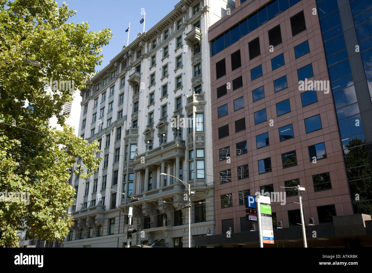 office buildings on flinders street, melbourne,victoria Stock Photo - Alamy