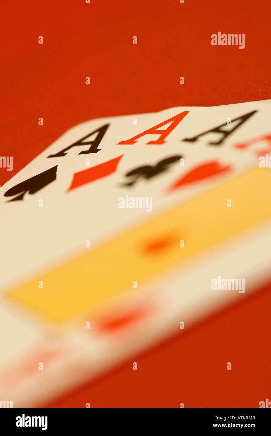 Playing cards aces close up Stock Photo - Alamy