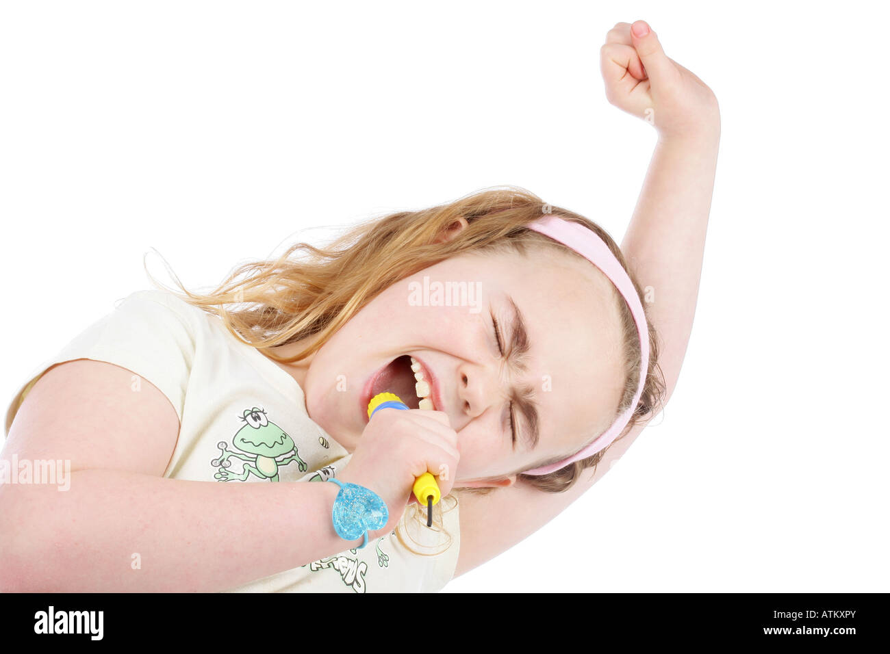 Young Girl Singing Stock Photo - Alamy