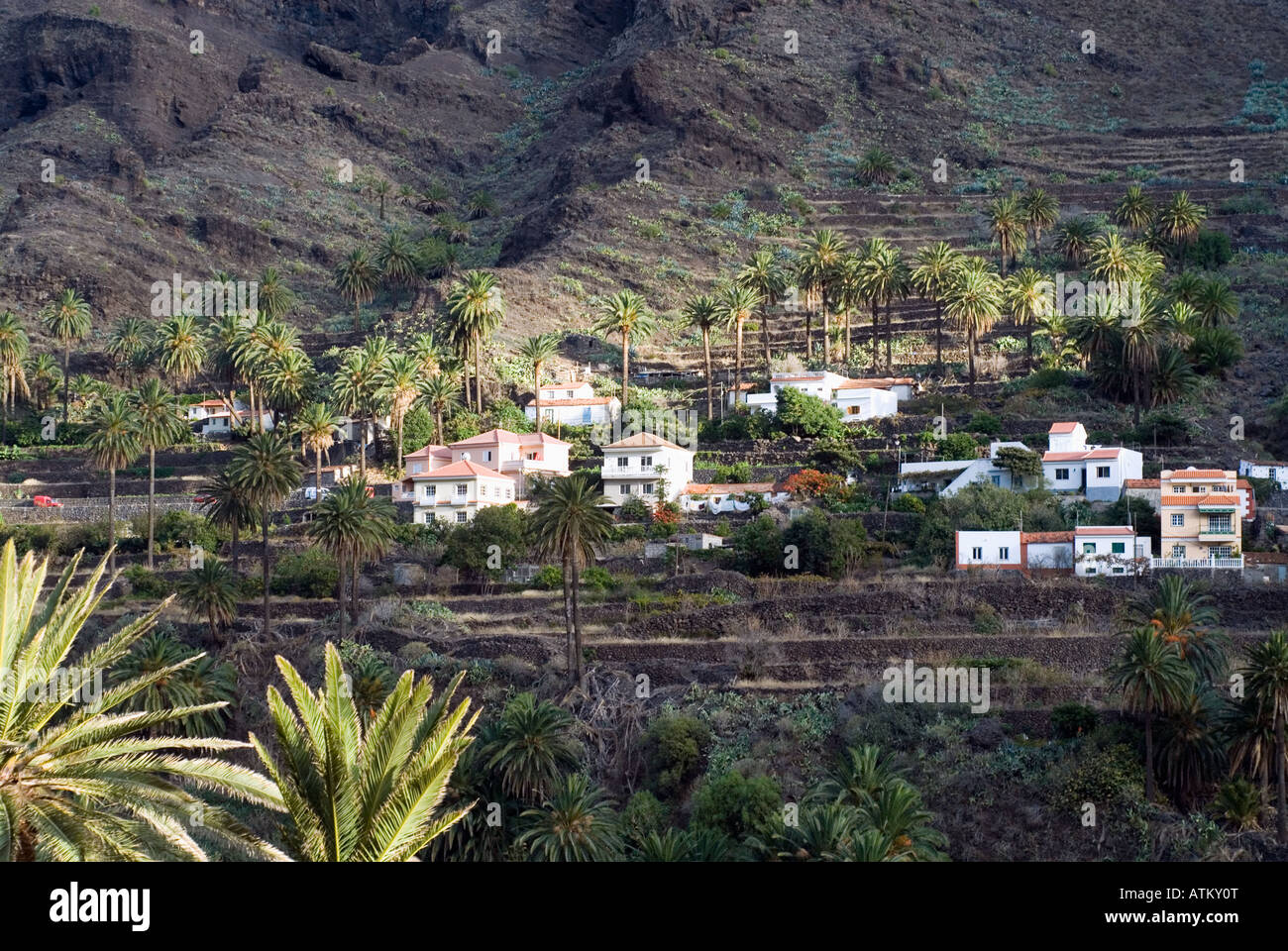 The valley of Valle Gran Rey La Gomera Stock Photo - Alamy