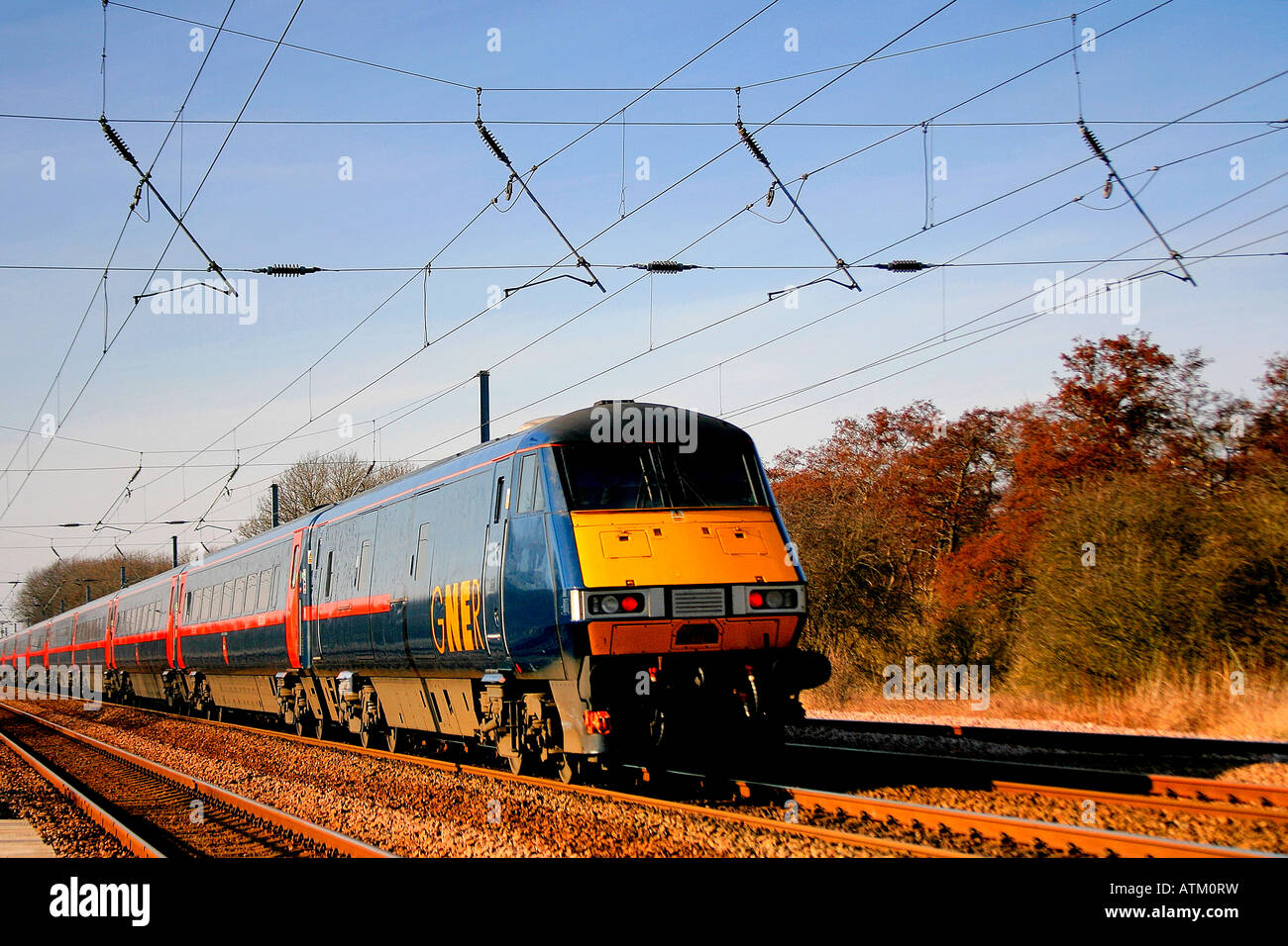 GNER 82 class DVT Electric HST train ECML Connington Peterborough ...