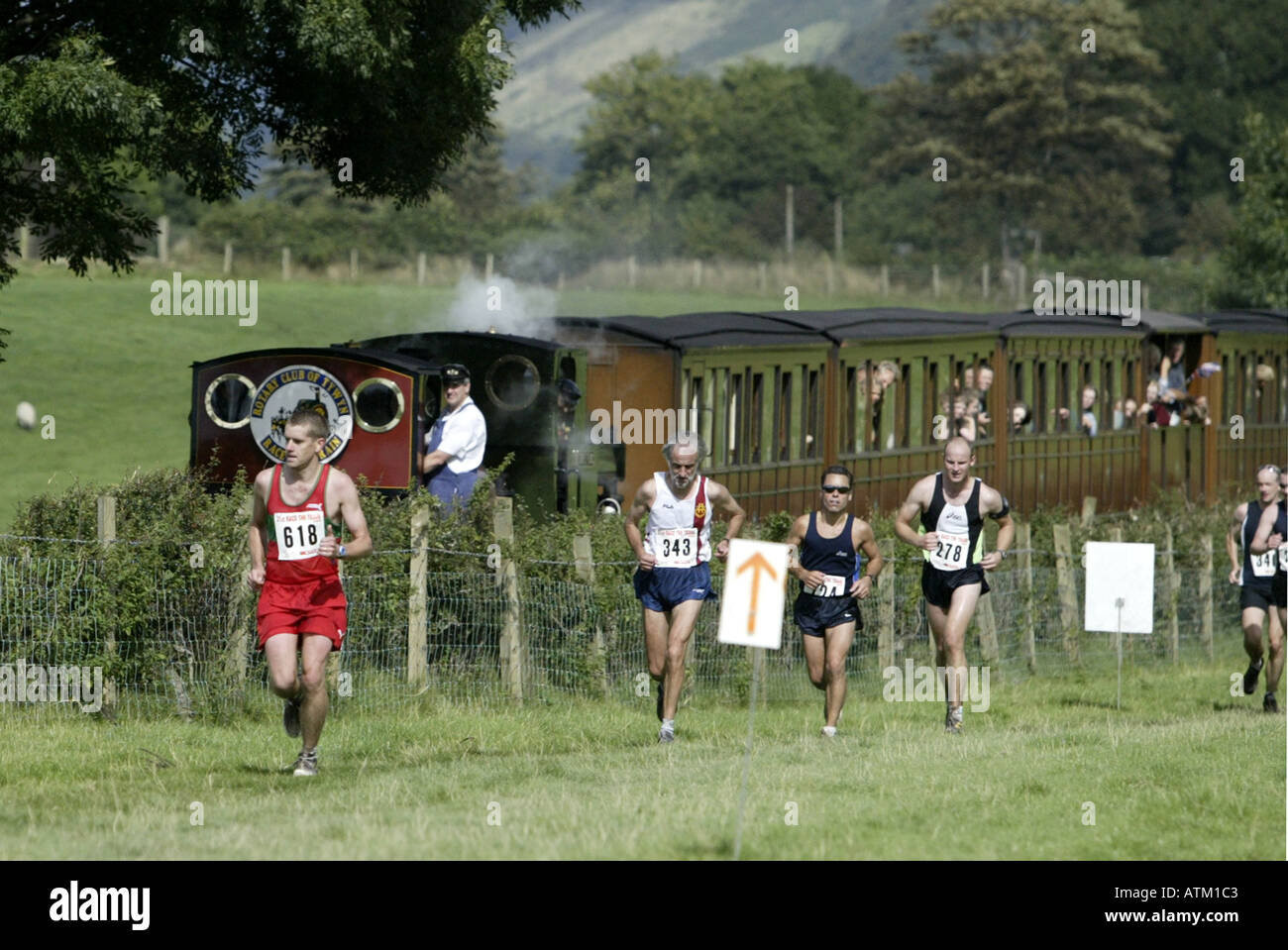 Beat the Train Race Gwynedd North Wales UK Stock Photo - Alamy