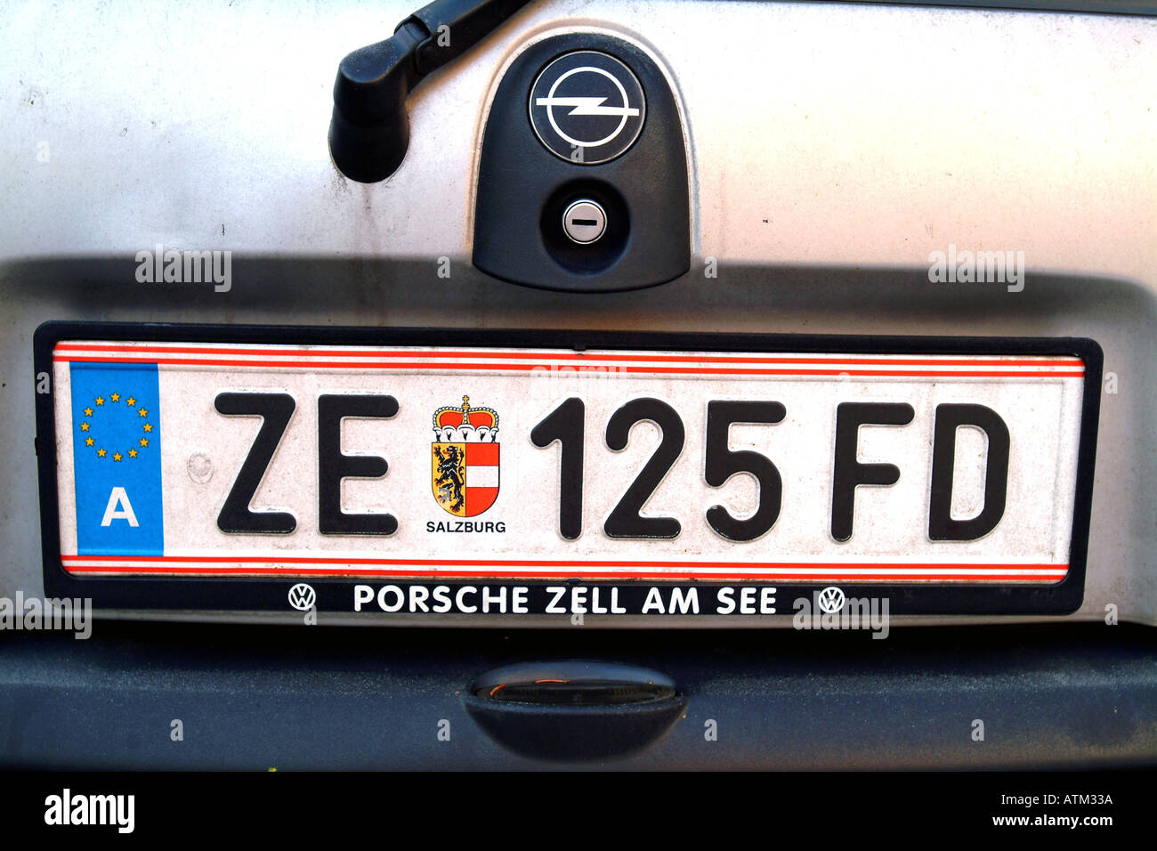 Austrian car number registration plate Stock Photo - Alamy