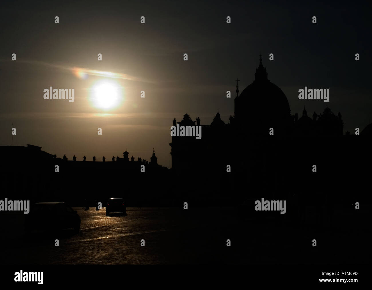 St Peter s Cathedral Vatican City at sunset Rome Italy Europe Stock ...