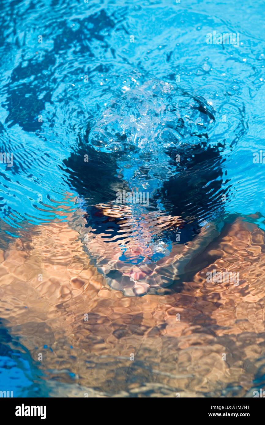 Male swimmer under water Stock Photo - Alamy