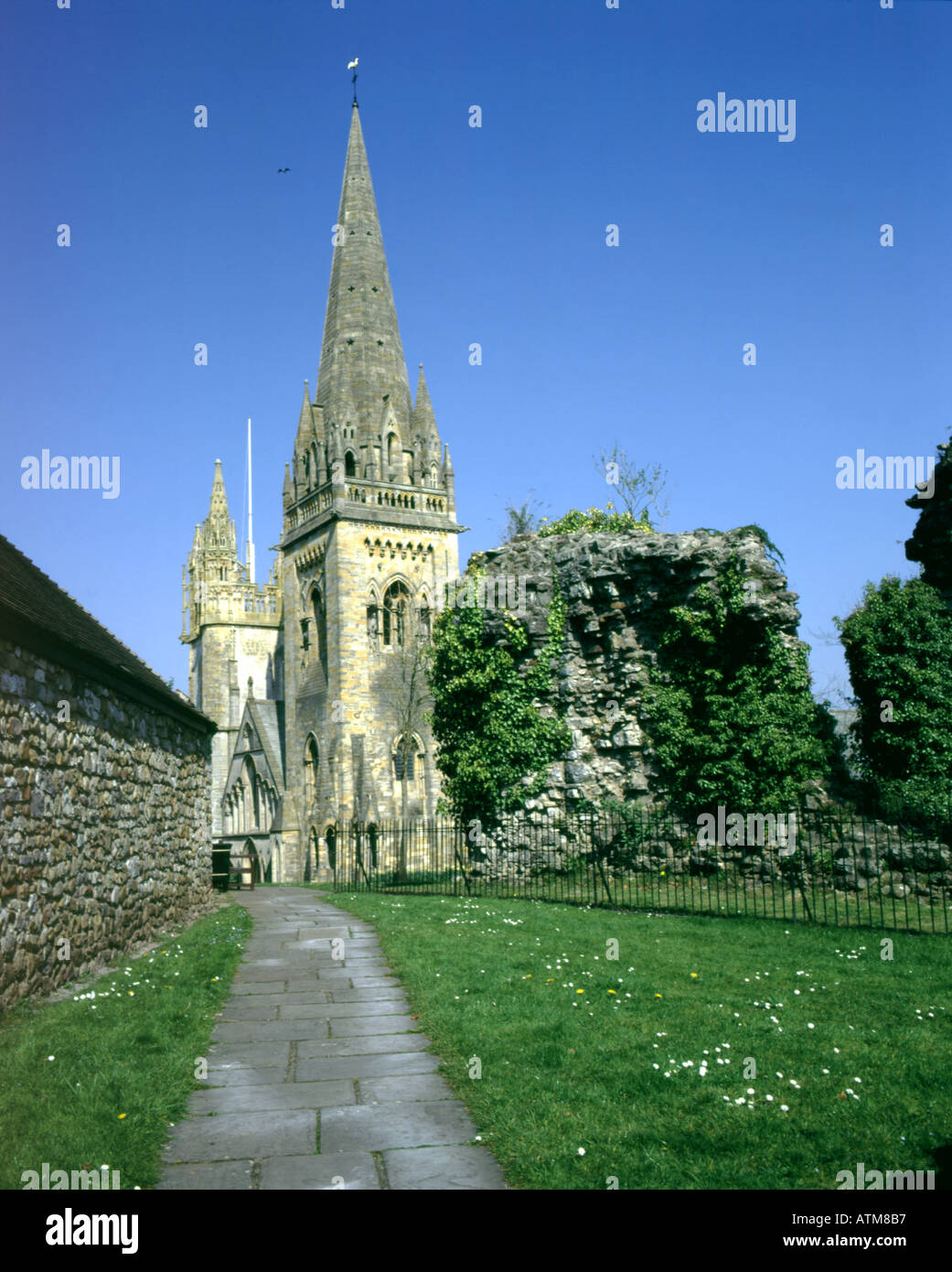 llandaff cathedral cardiff wales uk Stock Photo - Alamy