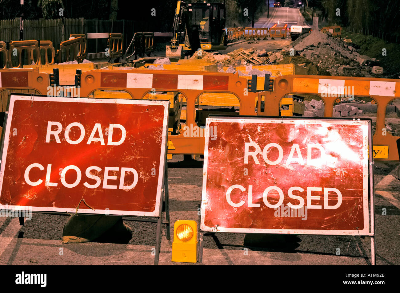 Road Closed traffic sign in London England UK Stock Photo - Alamy