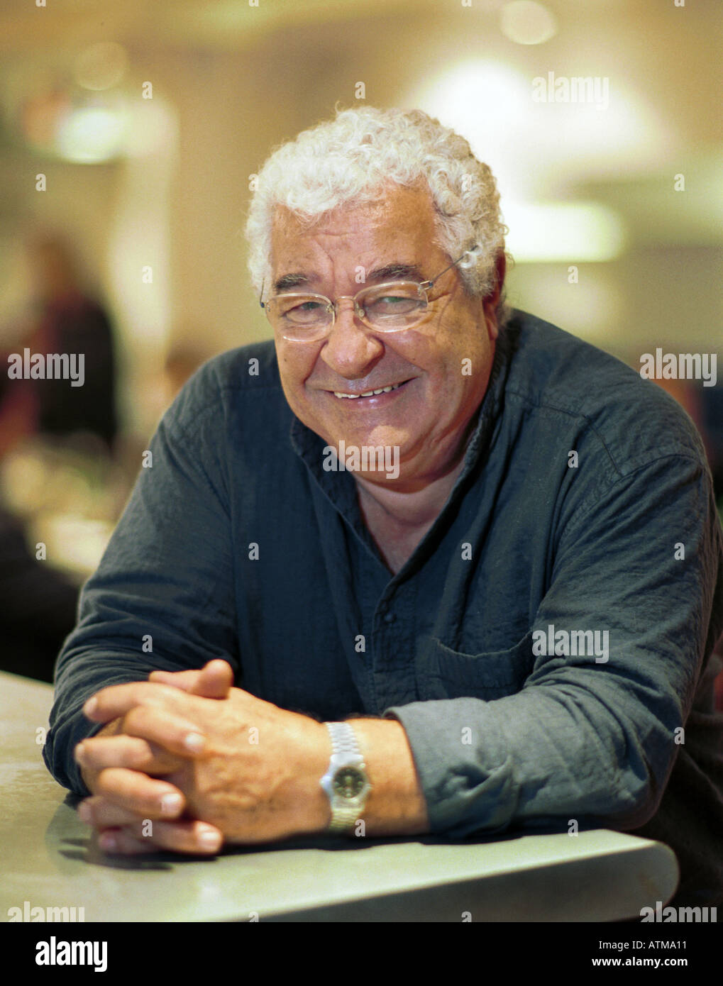 Antonio Carluccio celebrity chef at his London restaurant smiling ...