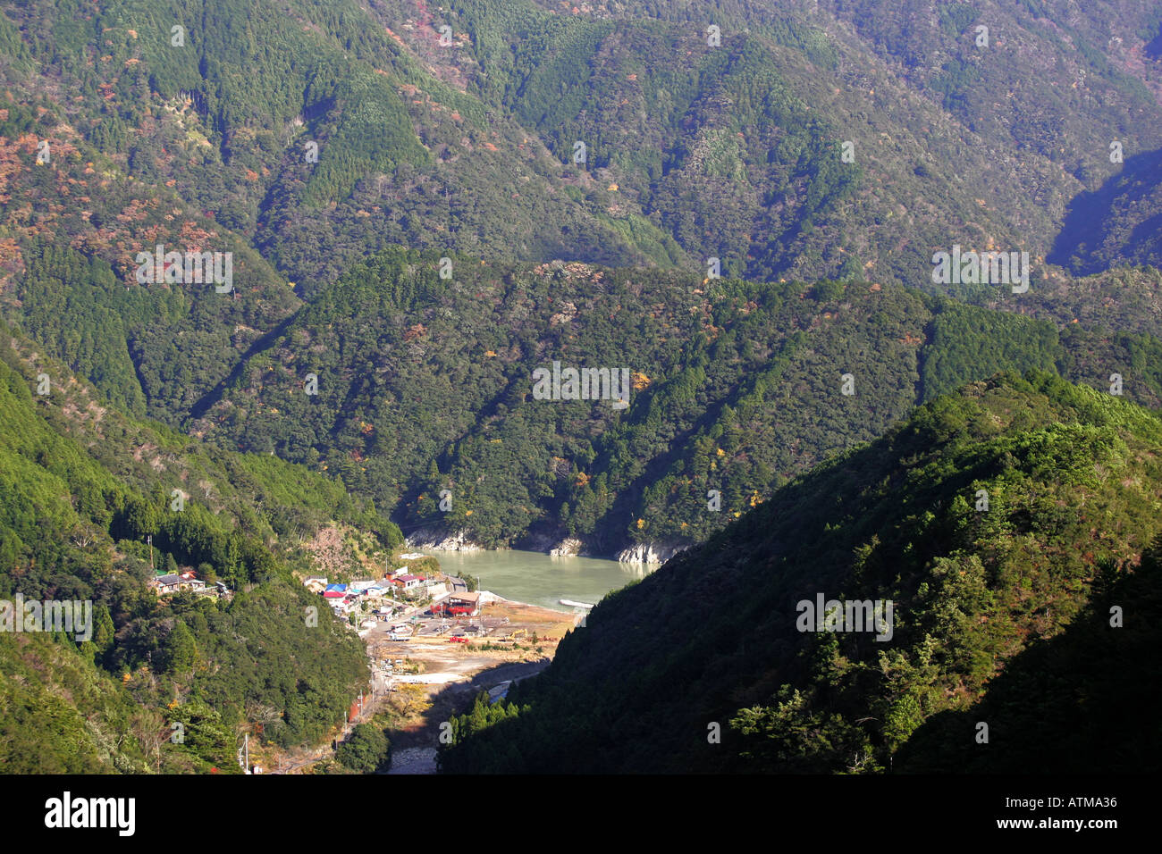 Japanese valley in the Kumano new world heritage park Wakayama Kansai ...
