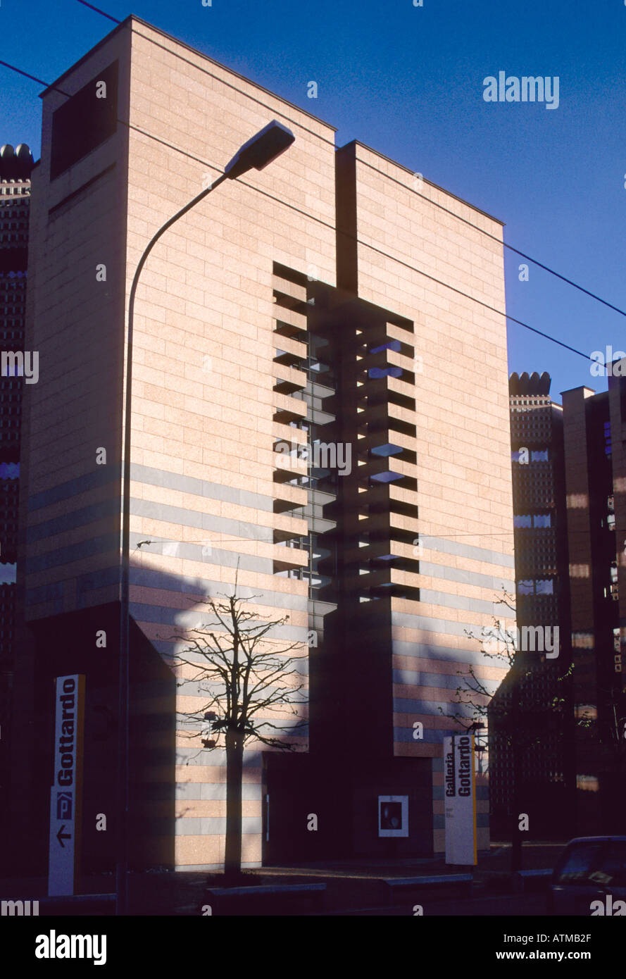 Lugano Canton Ticino Switzerland Mario Botta Gottardo Bank Stock Photo ...