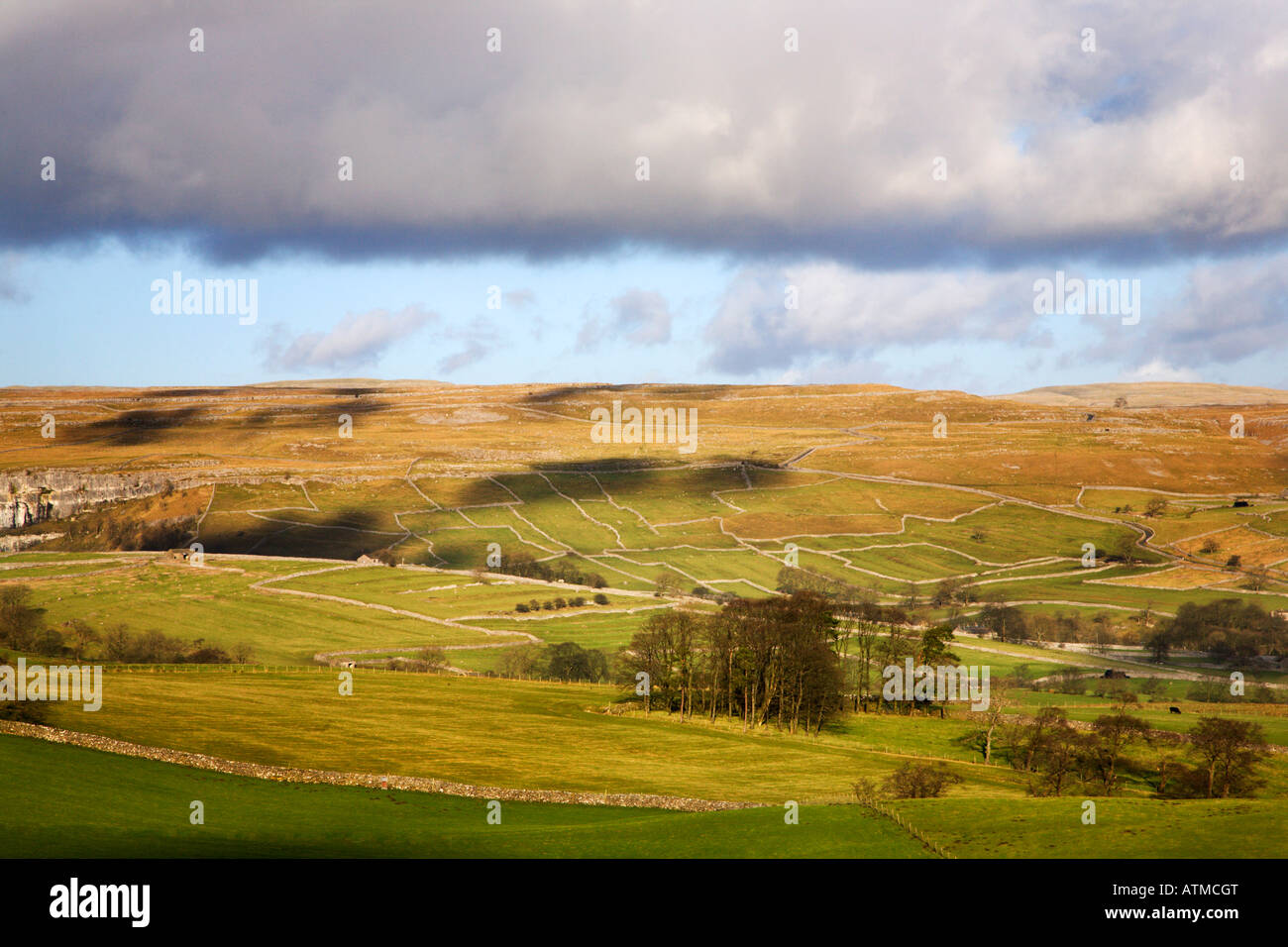 Patchwork of Dry Stone Walled Fields near Malham Malhamdale Yorkshire ...