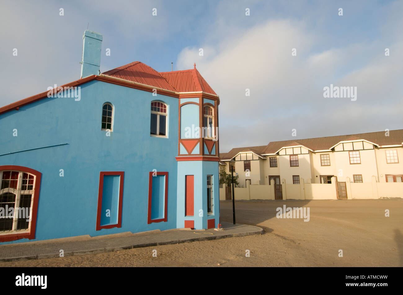 The Blue House on Berg Street in Luderitz Namibia Stock Photo - Alamy