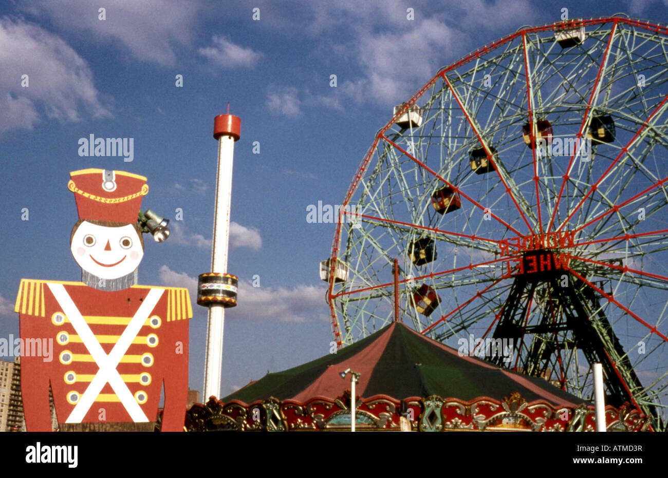 coney island new york fun fair big wheel amusement Stock Photo - Alamy