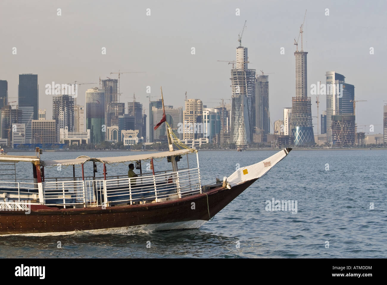 Dhow boat on Doha Bay Qatar Stock Photo - Alamy