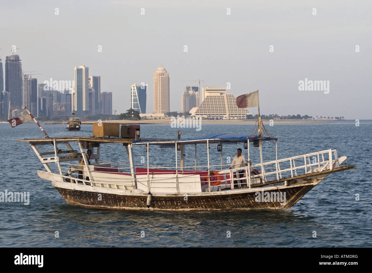 Dhow boat on Doha Bay Qatar Stock Photo - Alamy