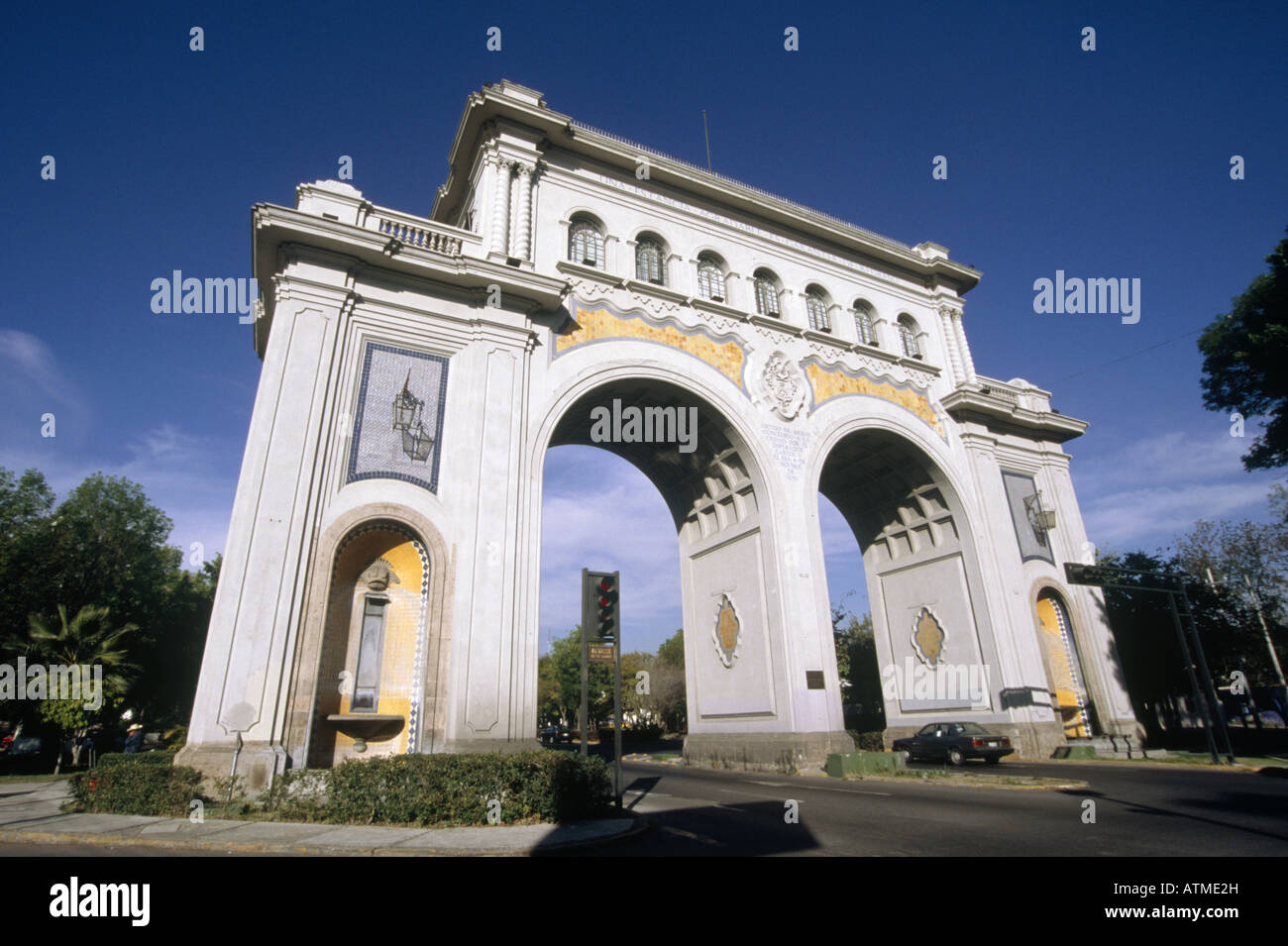 West gate Stone arches Second city of Mexico Stock Photo - Alamy
