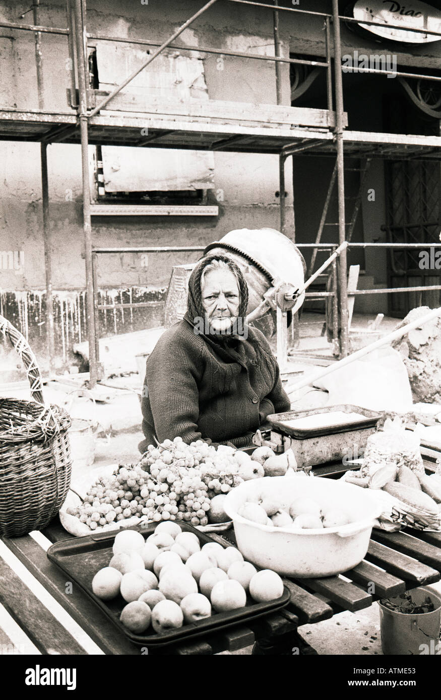 Woman on her market stall Eastern Europe Stock Photo - Alamy