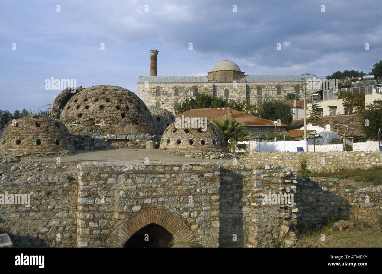 Isa Mosque Stone construction Domes with round holes Stock Photo - Alamy