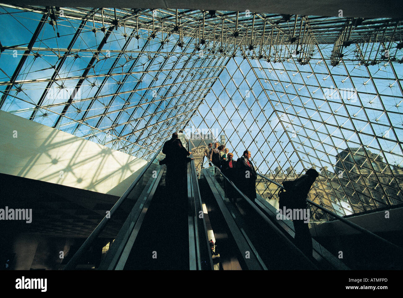 Interior of Louvre Museum Pyramid Paris France Stock Photo - Alamy