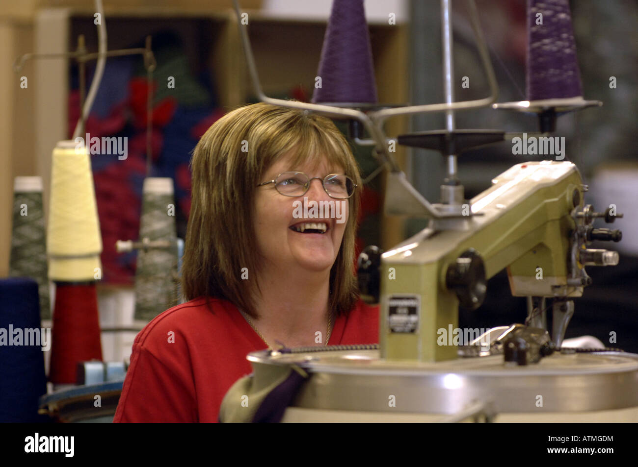 Sock manufacturing at a small factory in the borders of Scotland Stock ...