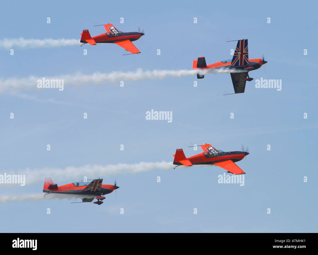 Blades Air Display team in action at Shoreham Airshow, Sussex, England ...