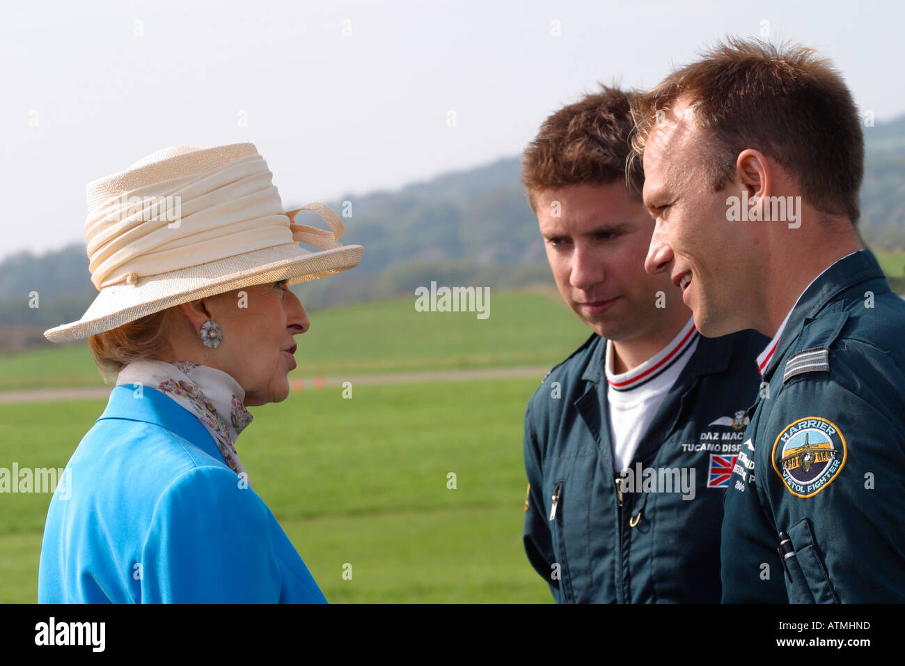 HRH Princess Alexandra chatting to Tucano and Harrier pilots at ...