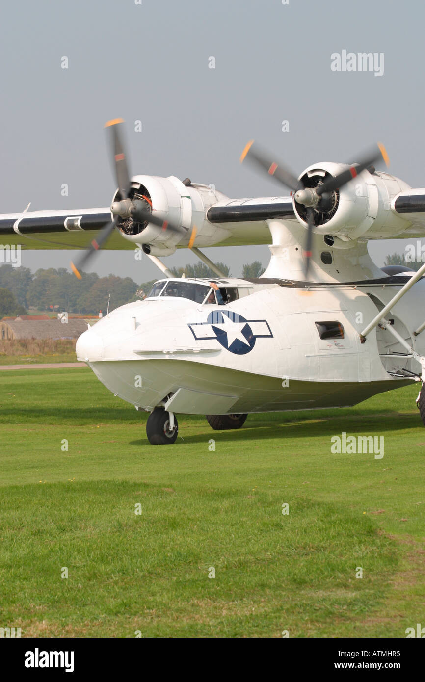 Catalina PBY Flying Boat taking off at Shoreham Airshow, Sussex ...