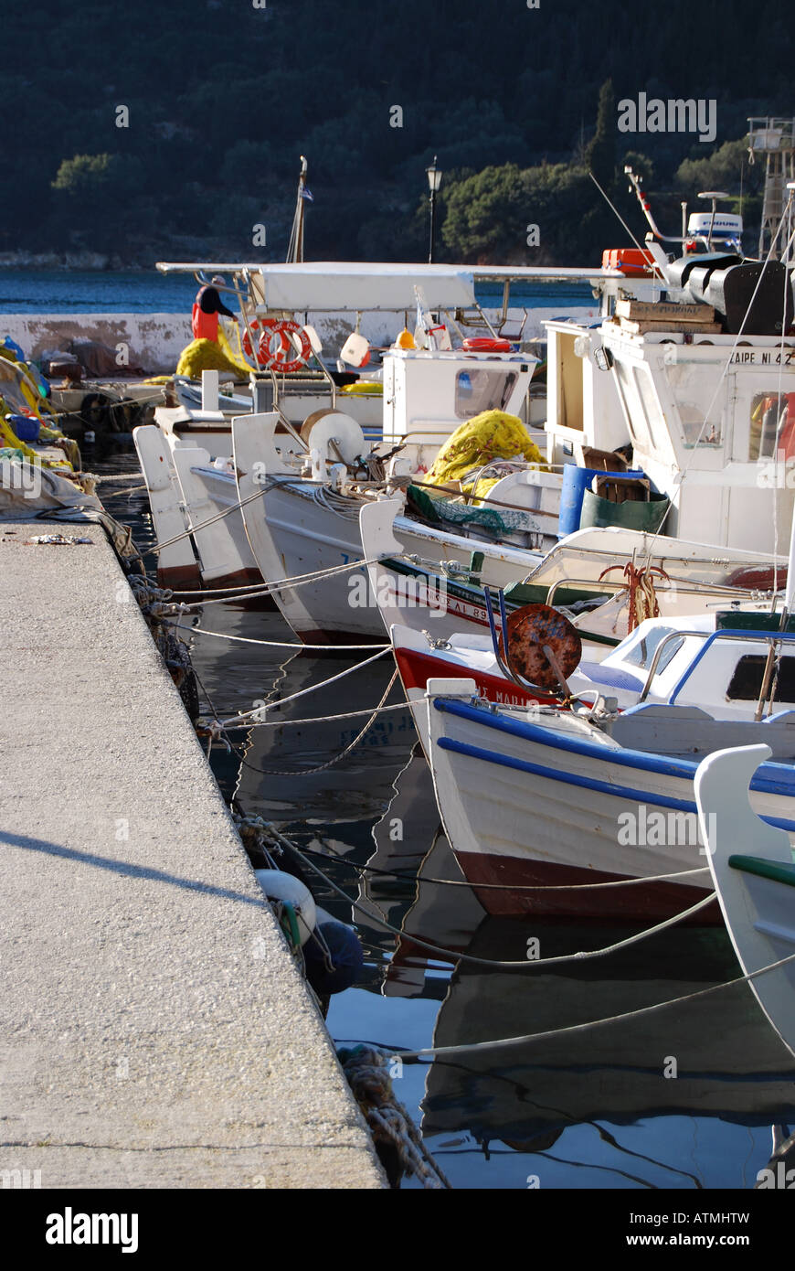 Fishing boats at Polis Beach, Ithaca, Greece Stock Photo - Alamy