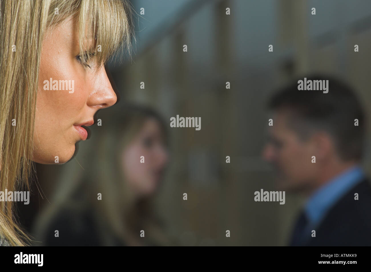 lateral view of a thoughtful woman Stock Photo - Alamy
