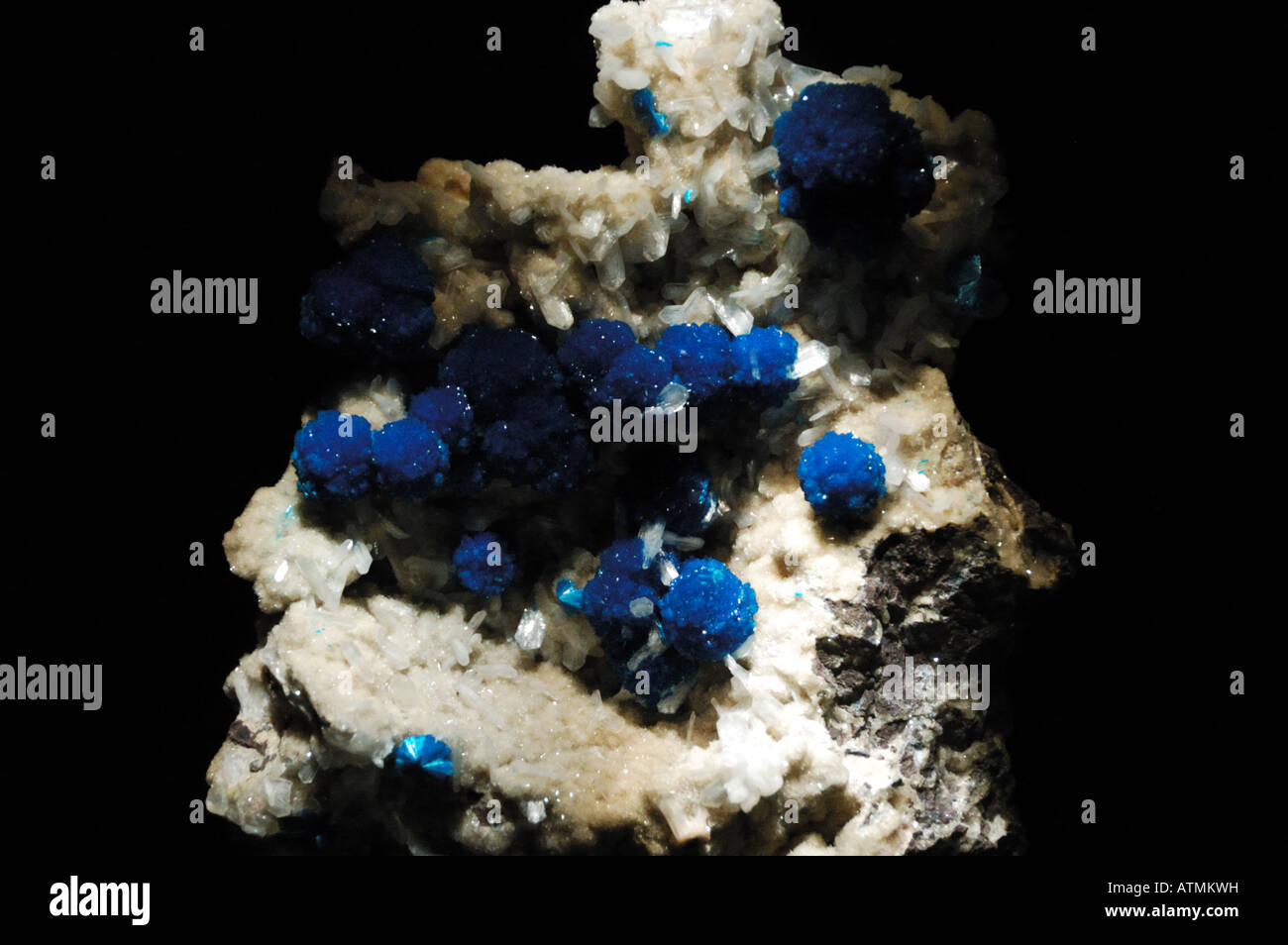 Clusters of blue cavansite crystals Stock Photo - Alamy