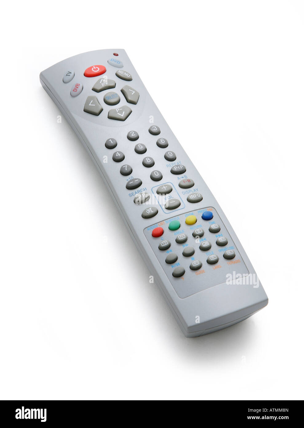 T.V. remote on white white background Stock Photo - Alamy