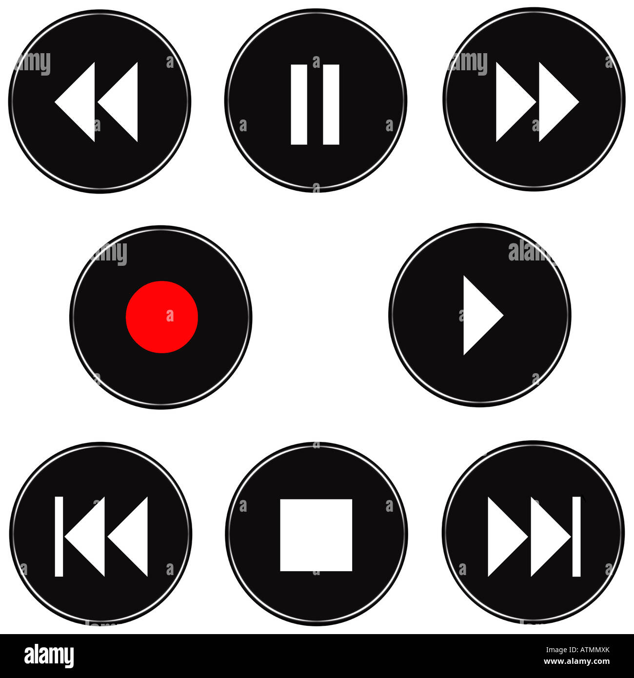 3D Audio Buttons Stock Photo - Alamy