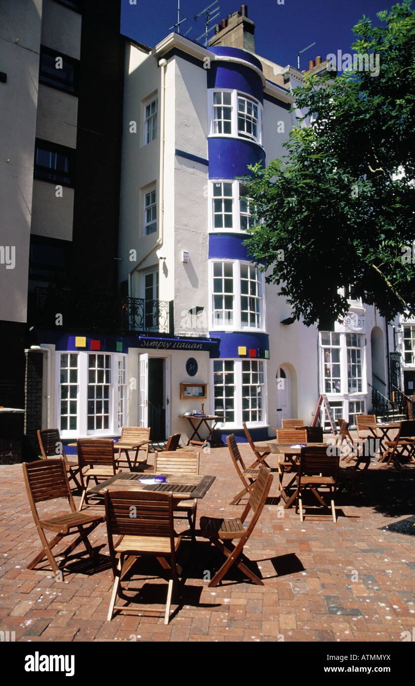Montague Place Historic houses in square Cobbled pavement Tables and ...