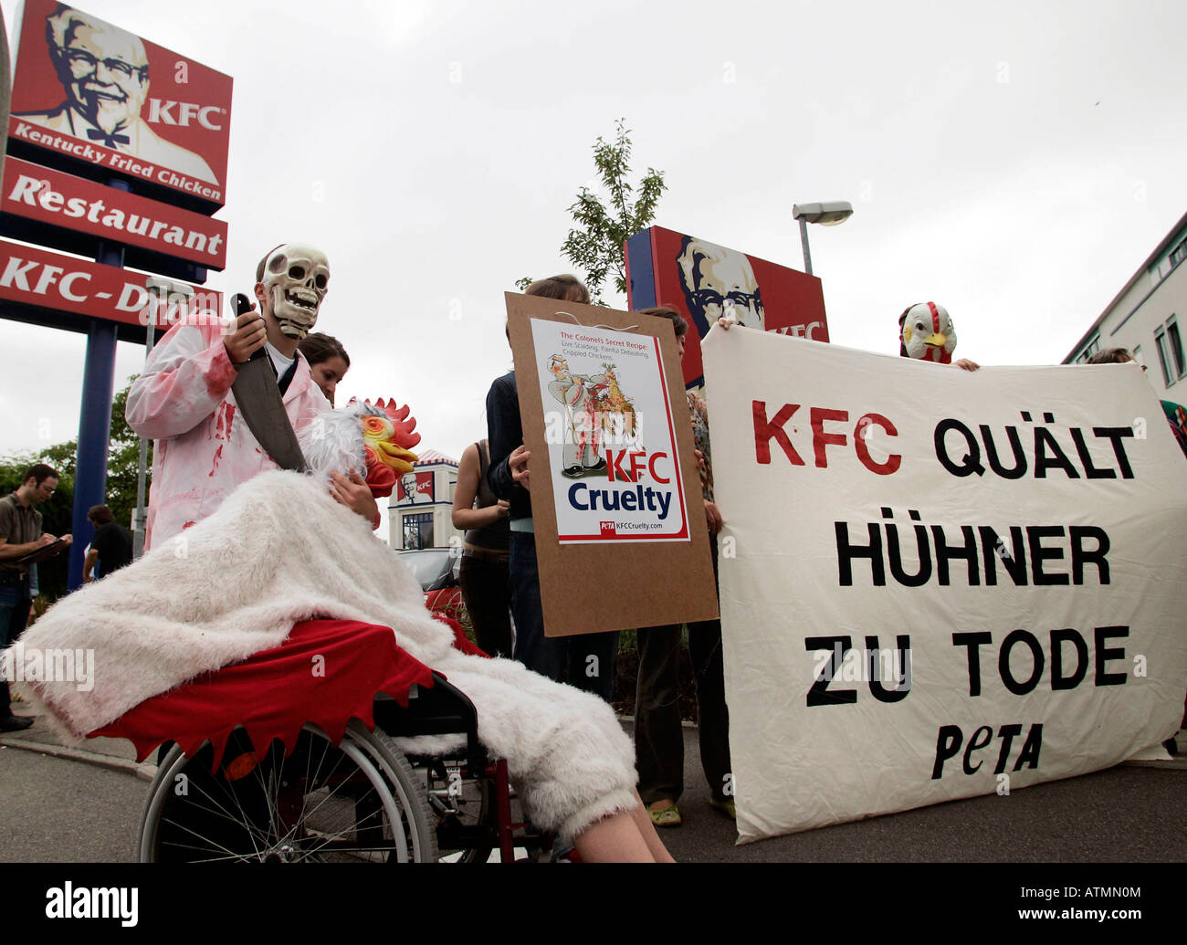 activists of peta take action against kentucky fried chicken Stock ...