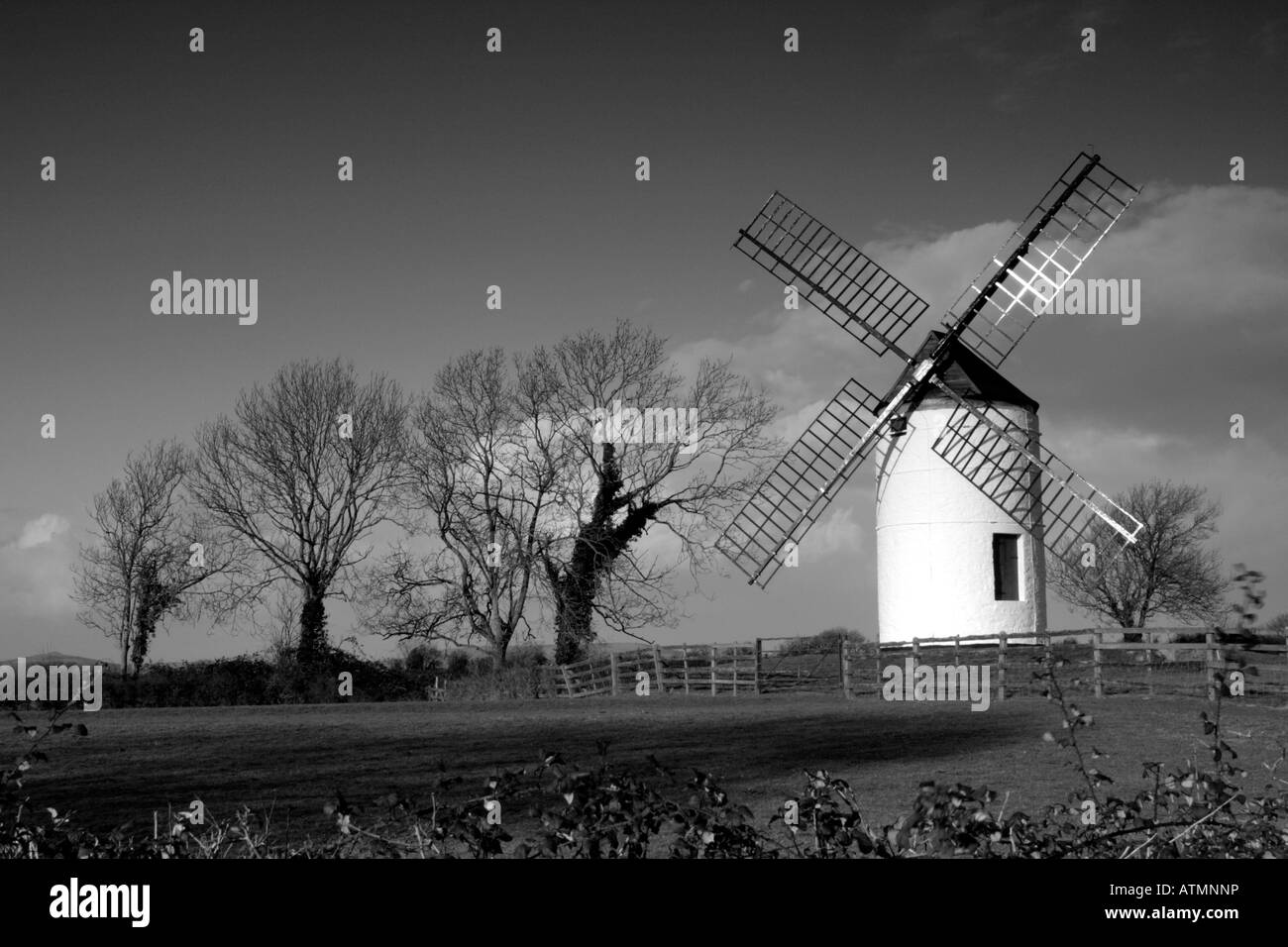 Windmill and trees Stock Photo - Alamy