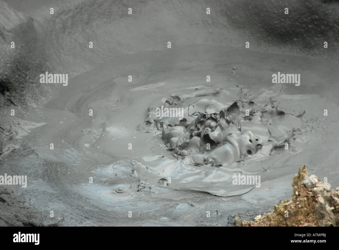 Boiling volcanic mud at Sulphur Springs, St Lucia Stock Photo - Alamy