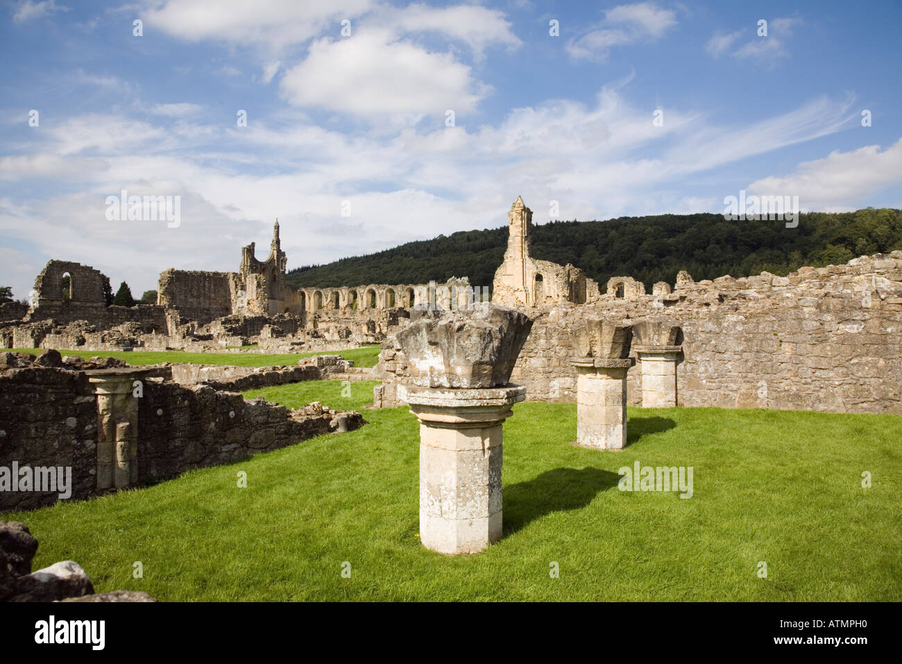 Byland Abbey 12th century Cistercian ruins. North Yorkshire England UK ...