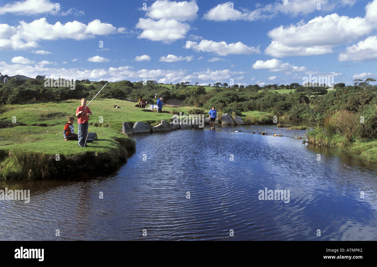 Children fishing on the De Lank River site of special scientific ...