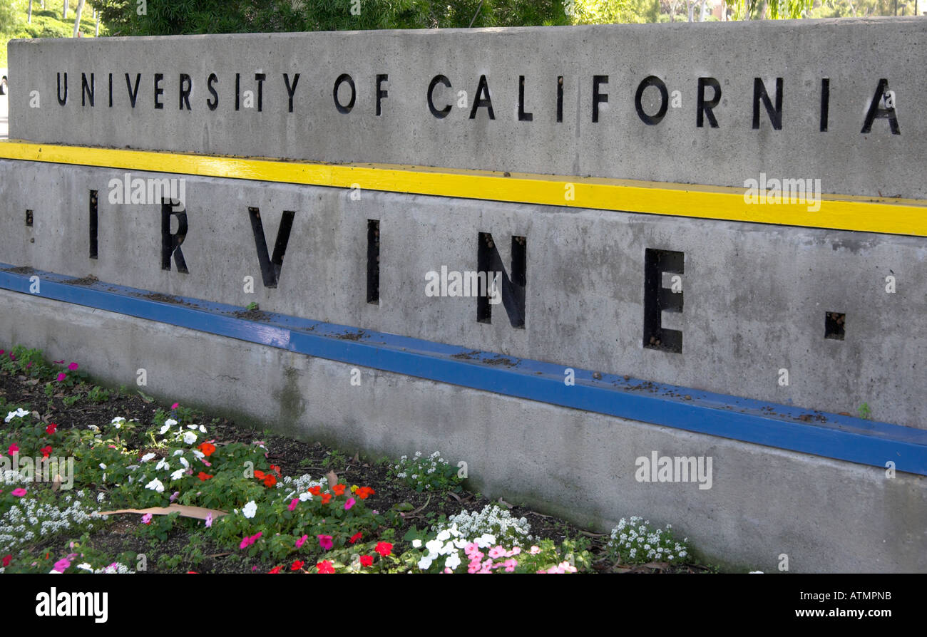 Campus entrance sign, University of California, Irvine, California, USA ...