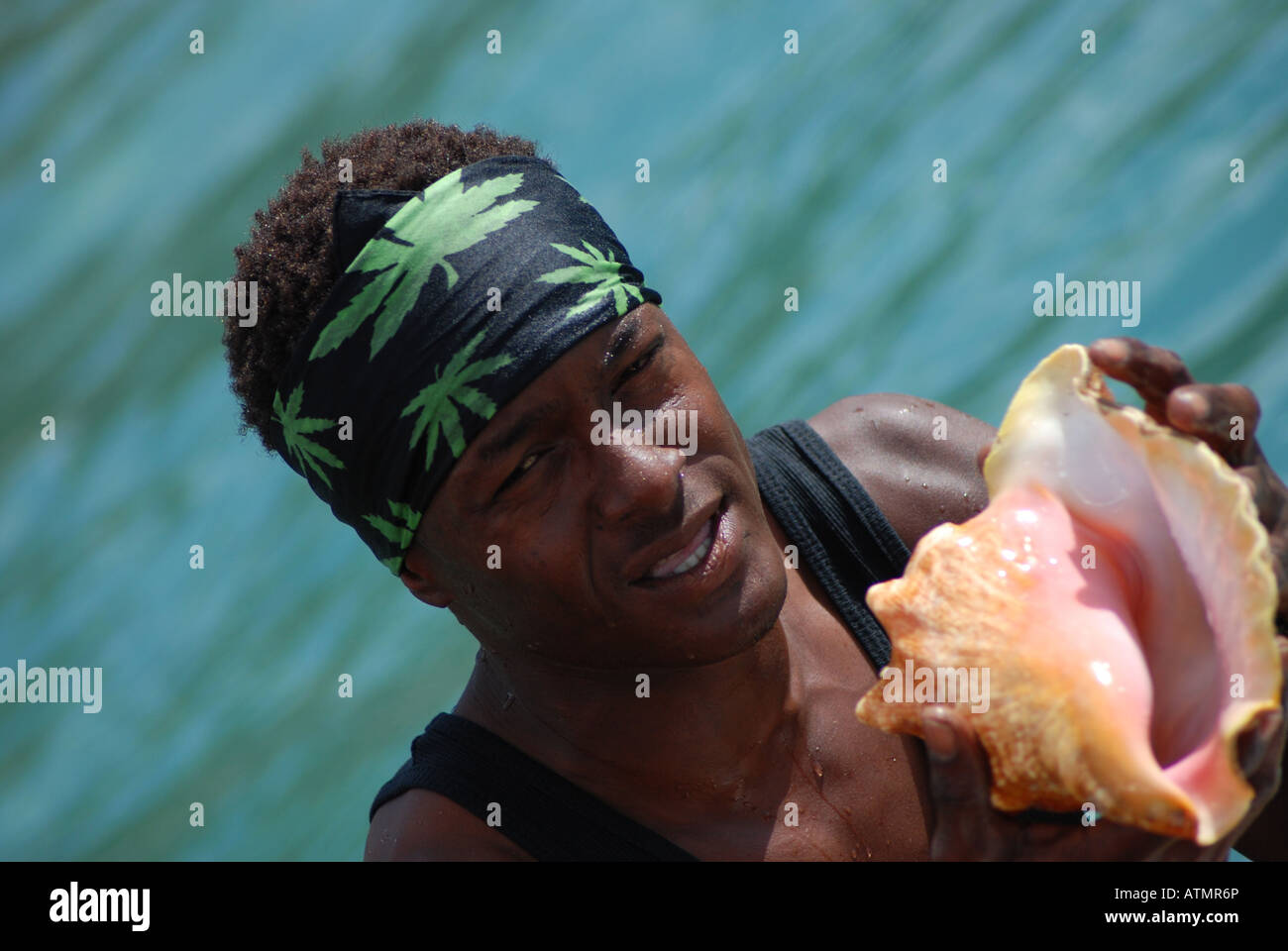 Shell seller in St Lucia, Caribbean Stock Photo - Alamy