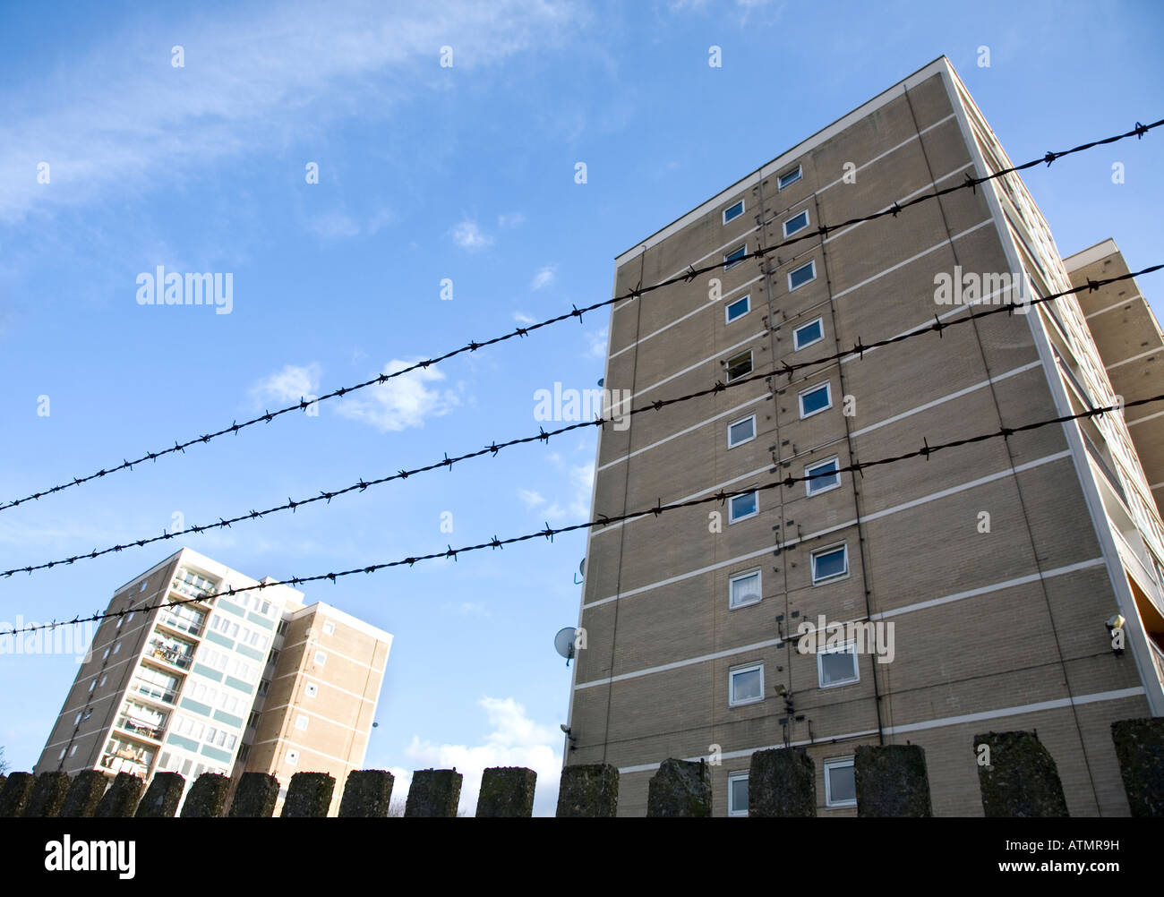 Modern apartment blocks london urban living blue hi-res stock ...