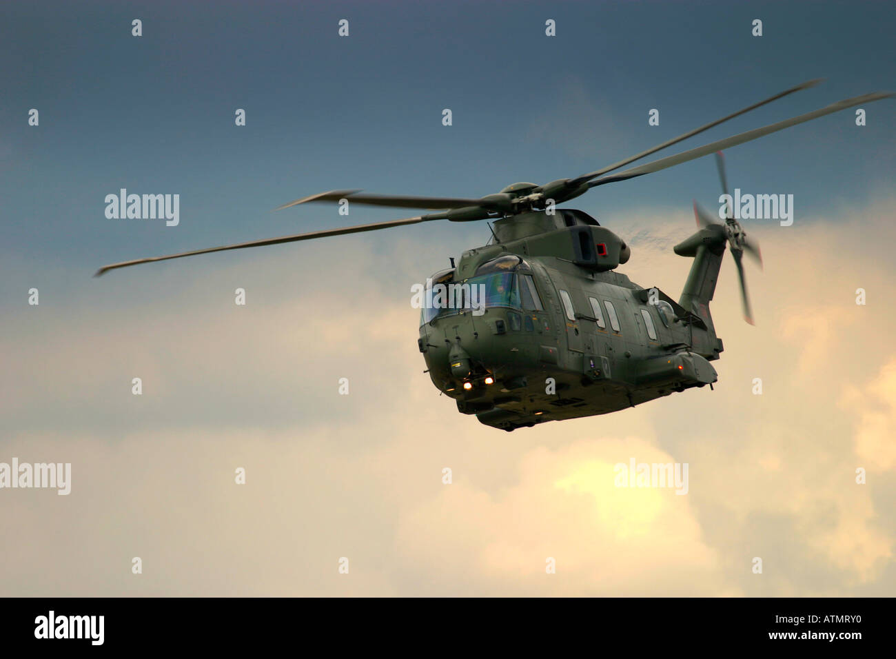 Military helicopter AgustaWestland EH101 Stock Photo - Alamy