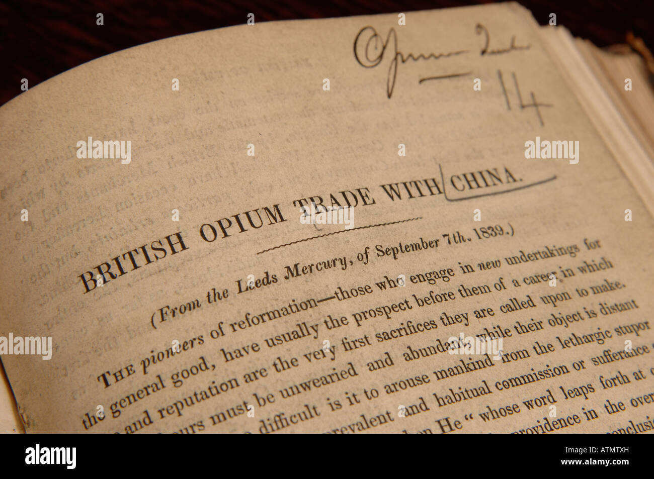 British Opium Trade with China. Joseph Hume Tracts article 1839 Stock ...
