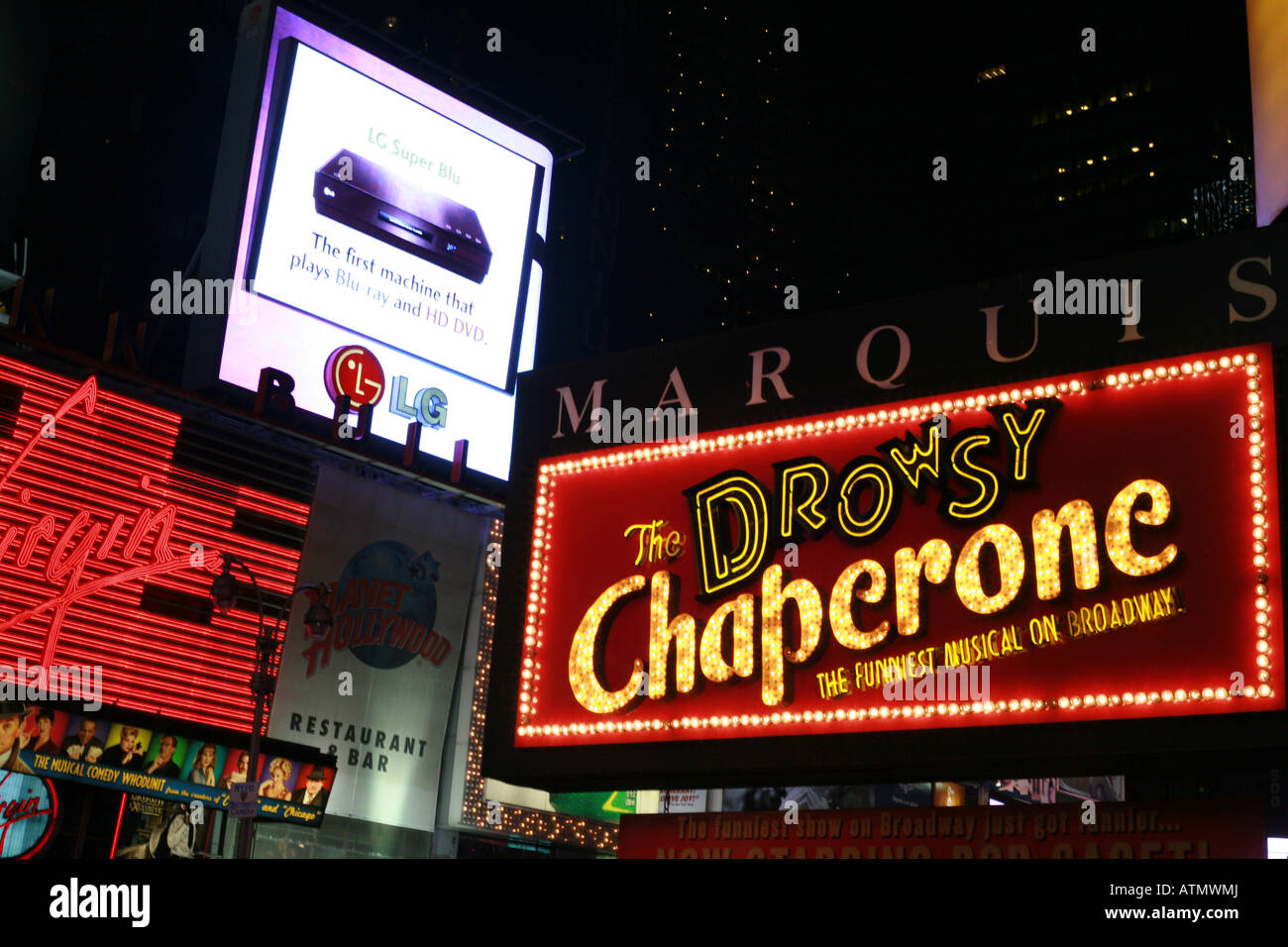 Times Square at Night New York City November 2007 Stock Photo - Alamy